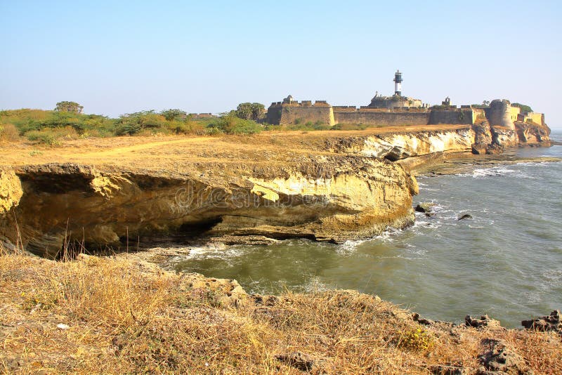 DIU, INDIA: View of the Fort in Diu Island Stock Image - Image of wild ...
