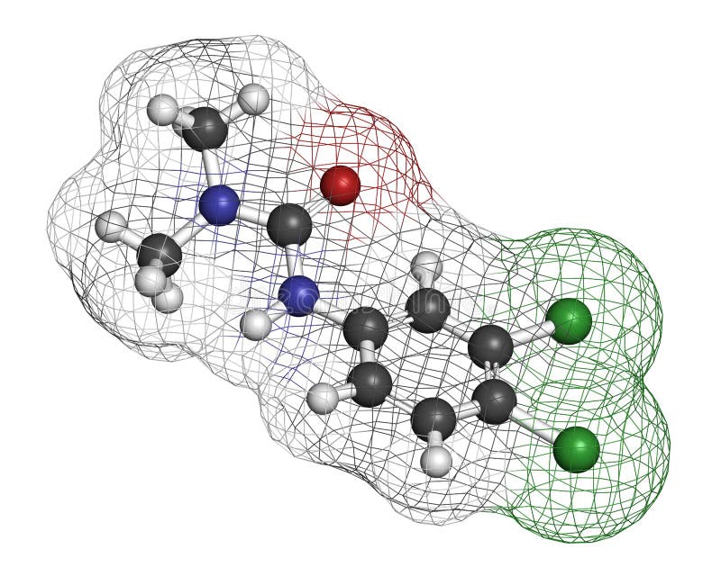 Diuron DCMU Herbicide Molecule. Skeletal Formula. Stock Illustration ...