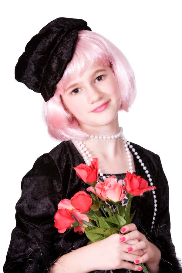 Diva Holding Roses stock image. Image of donna, child - 3668745