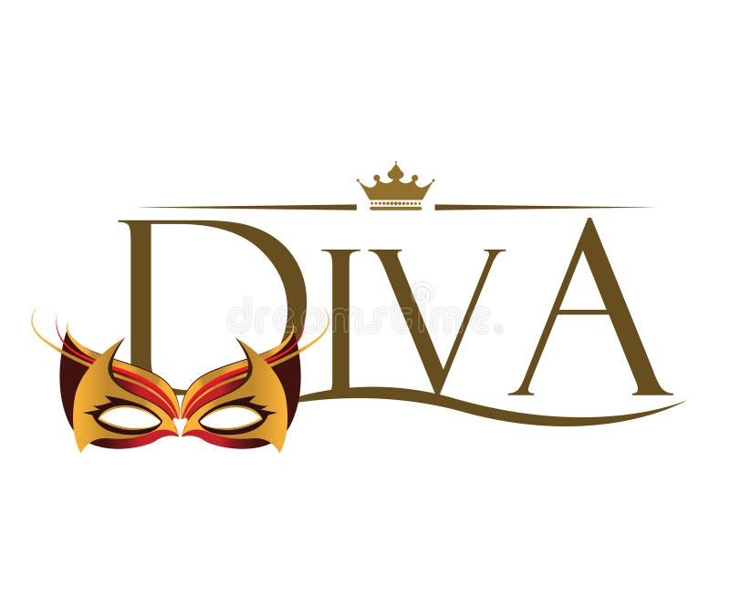 Diva Logo Avec Des Verres De Mascarade Illustration de Vecteur ...