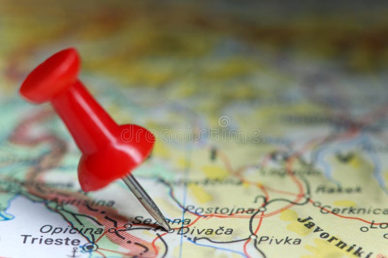 Divaca, Slovenia Pin on Map Stock Image - Image of destination, alps ...