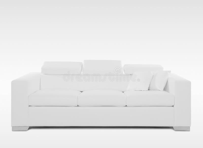 Divan De Cuir Blanc D'isolement Sur Le Blanc Photo stock - Image du ...