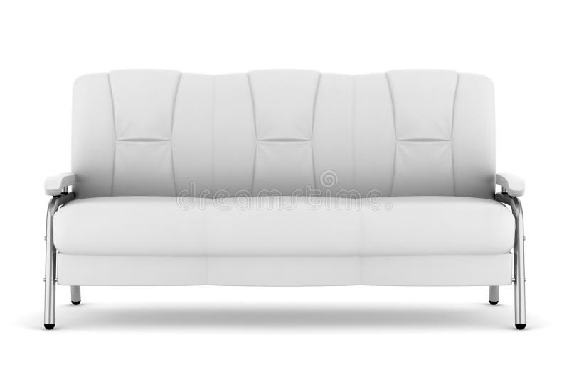 Divan De Cuir Blanc D'isolement Sur Le Blanc Photo stock - Image du ...