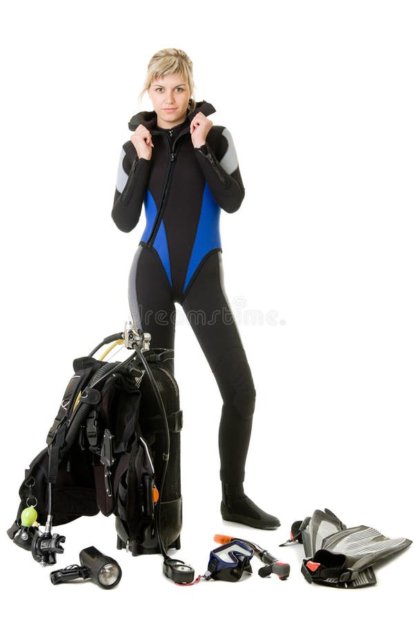 Before dive stock photo. Image of verify, equipmant, woman - 22834916