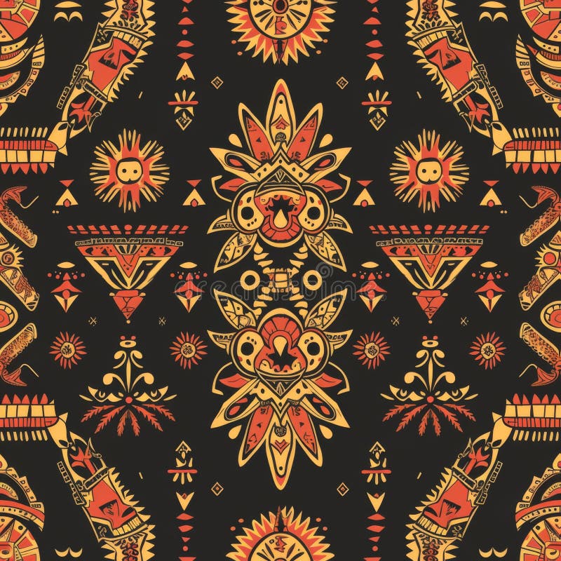 Dive into Ancestral Tales with this Rich, Seamless Aztec Pattern, Where ...