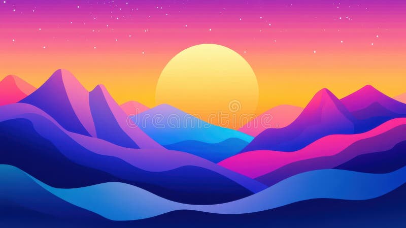Explore a Stunning 2D Panoramic Space Scene with Vibrant Gradient ...