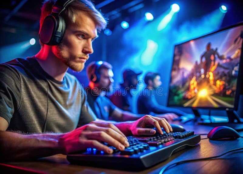 Immersive Action RPG Experience Deep Focus on PC Gameplay Stock ...