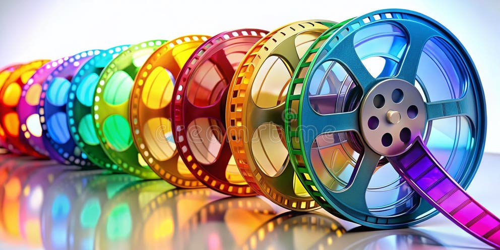 Colorful Animated Film Reels a Vibrant Collection of HighQuality ...