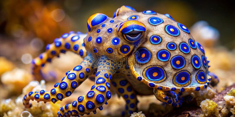 Enthralling CloseUp of a Miniature BlueRinged Octopus in a TiltShift ...