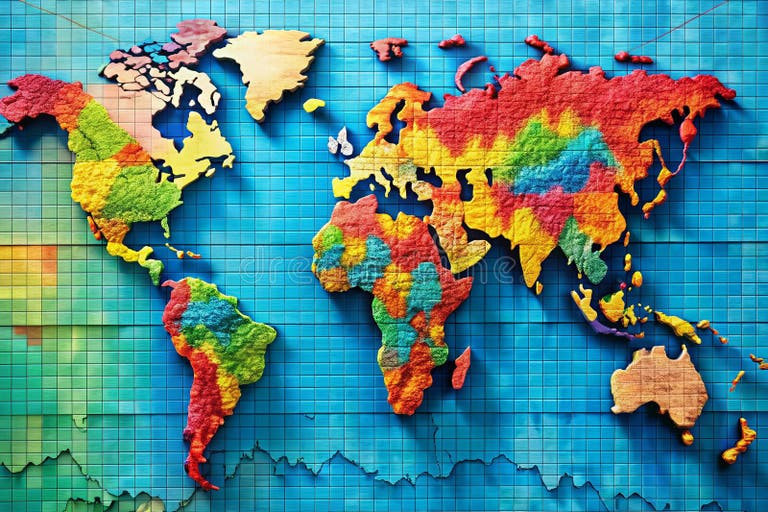 A Vibrant Abstract Exploration of Global Population Density a Surreal ...