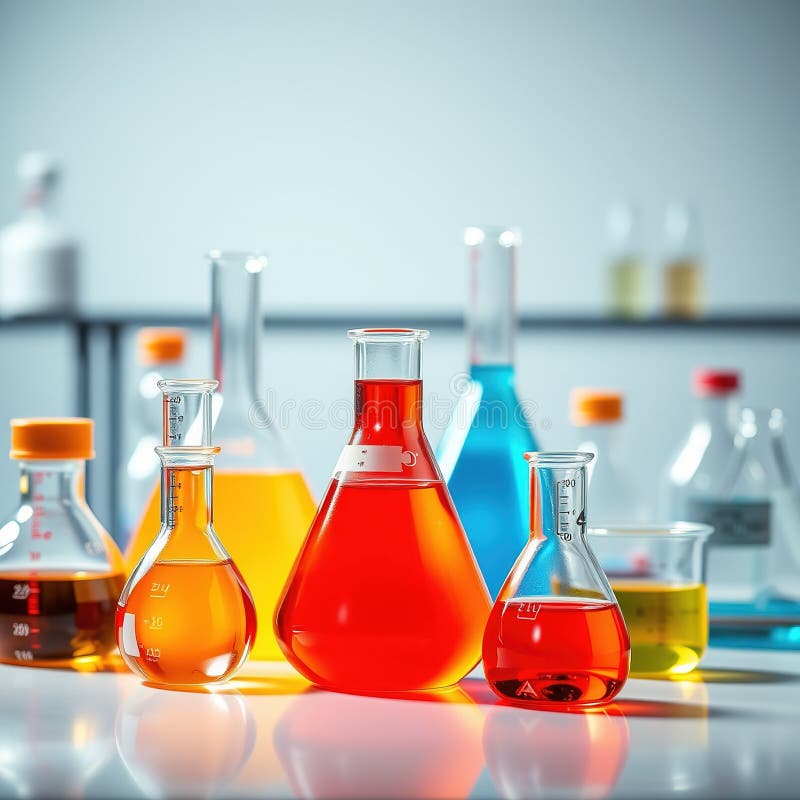 Vibrant Chemistry Illustration a Dynamic Visual of Mixing and Measuring for Science Education ...