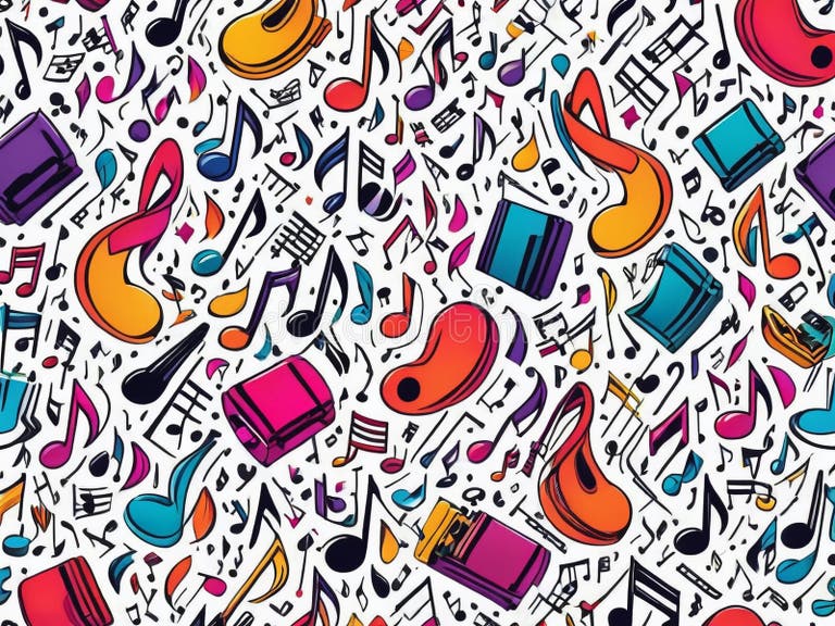 Modern Music Doodle Wallpaper Design a Stylish and Engaging Pattern for ...