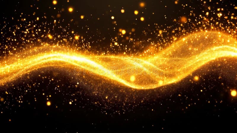 Golden Sparkle Wave a Mesmerizing Visual Stock Footage - Video of ...
