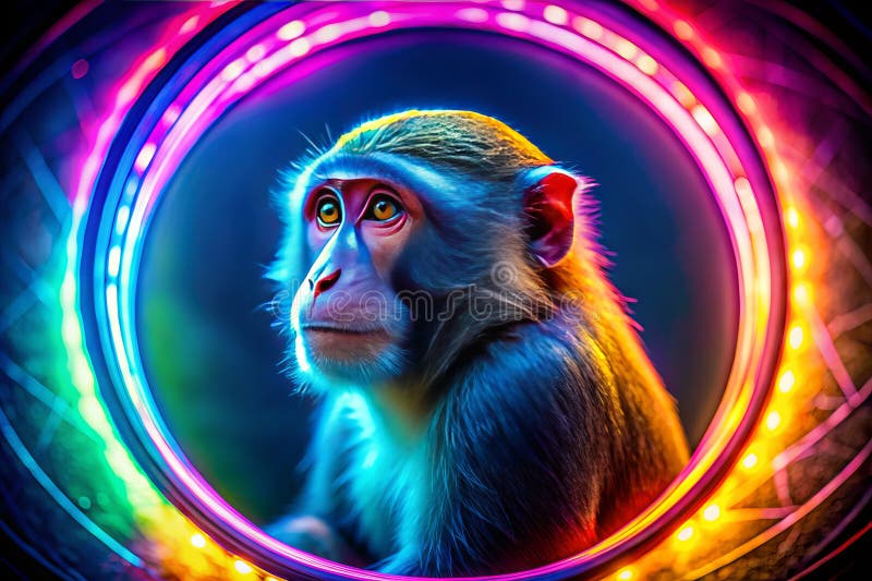 Enthralling Neon Monkey Macro: a Vibrant Burst of Color and Intrigue ...