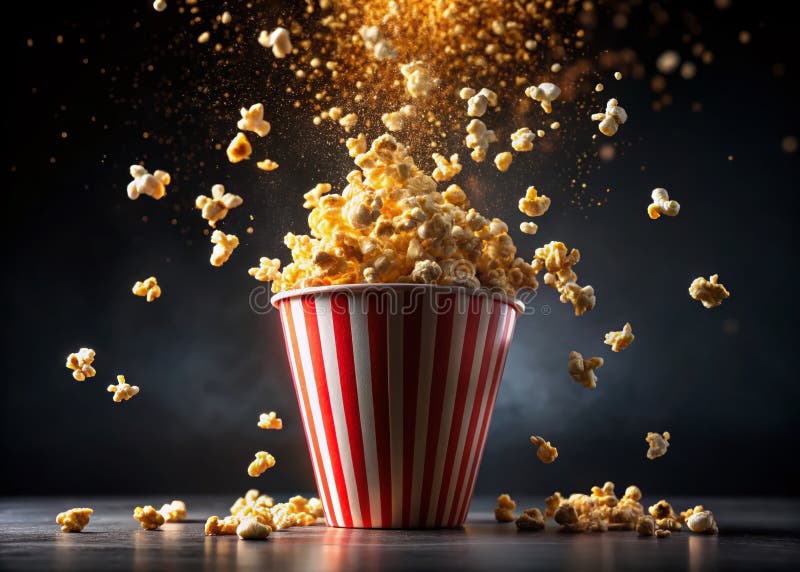 Popcorn Explosion, Generated Ai Image Stock Illustration - Illustration ...