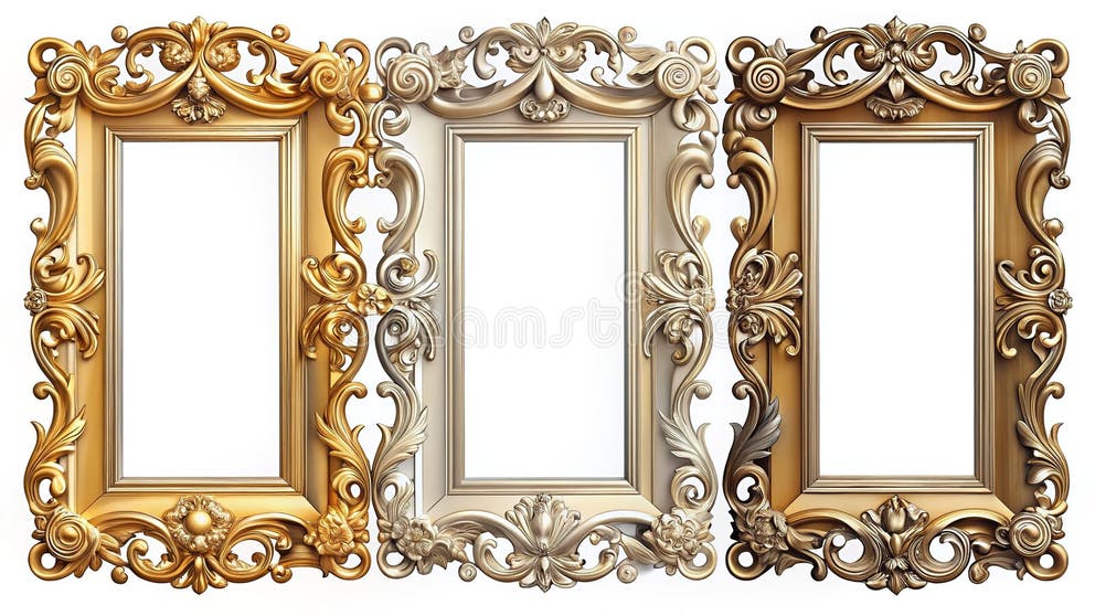 Elegant Curved Frame Borders Decorative Design Elements for Digital Art ...