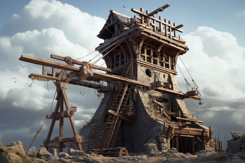 Dive into a Collection of Medieval Siege Weapons Stock Illustration ...