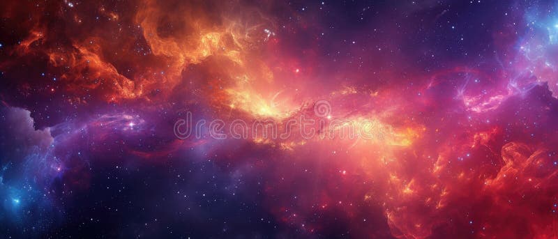 Dive into a Colorful Space Galaxy Cloud Nebula. Stary Night Cosmos. Ai ...