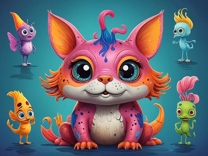Dive into the Colorful World of Whimsical Cartoon Creatures - Generated ... Dive into the Colorful World of Whimsical Cartoon Creatures - Generated ...