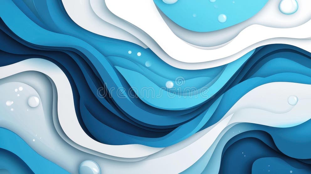 Dive into a Cool, Abstract Blue Space that Blends Textures and Playful ...