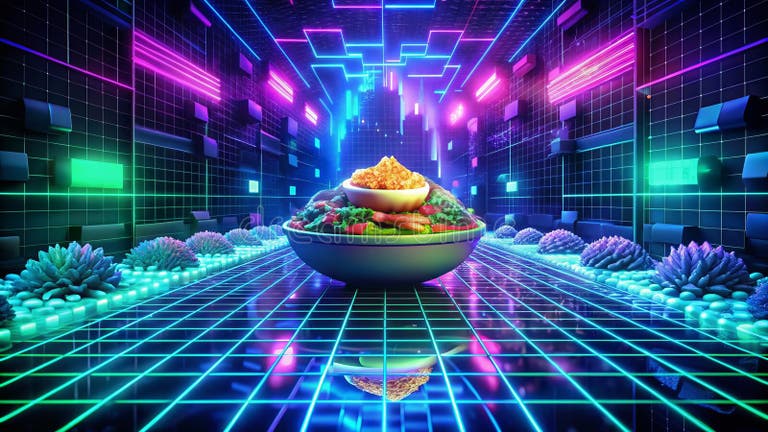 Dive into a Culinary Cyberspace Abstract Futuristic Food Art Featuring ...