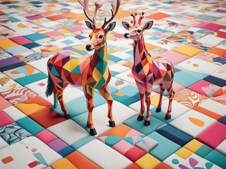 Dive into a 3D Animal Patchwork Optical Illusion a Whimsical World of ...