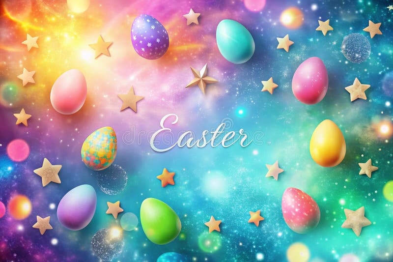 Celebrate the Cosmic Easter Egg Hunt a Festive SpaceThemed Background ...