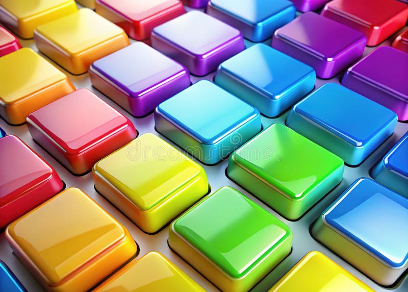 Vibrant Abstract Keyboard Buttons a Colorful Digital Art Explosion of ...