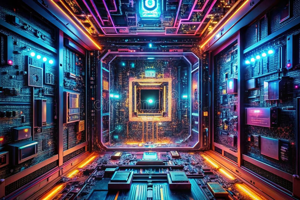 Dive Deep into the Digital Metropolis a Surreal Exploration of Computer ...