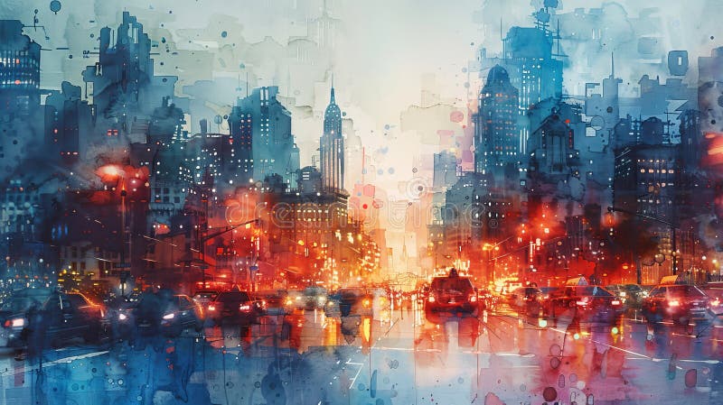 Urban Mindscape a Watercolor Exploration of Psychological Concepts in Urban Contexts Stock ...