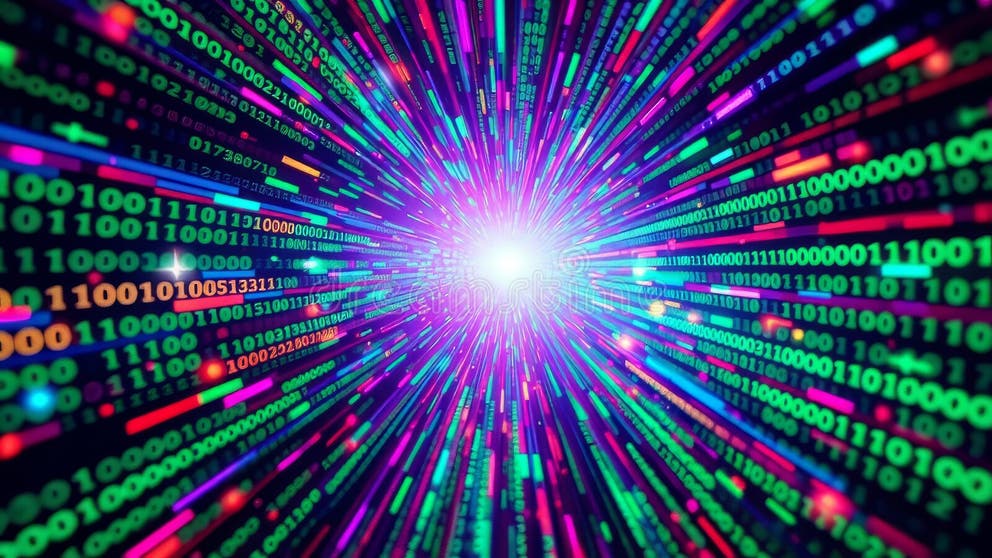 Dive into the Digital Data Vortex Visualizing Binary Code Flow in a Dynamic Interactive ...