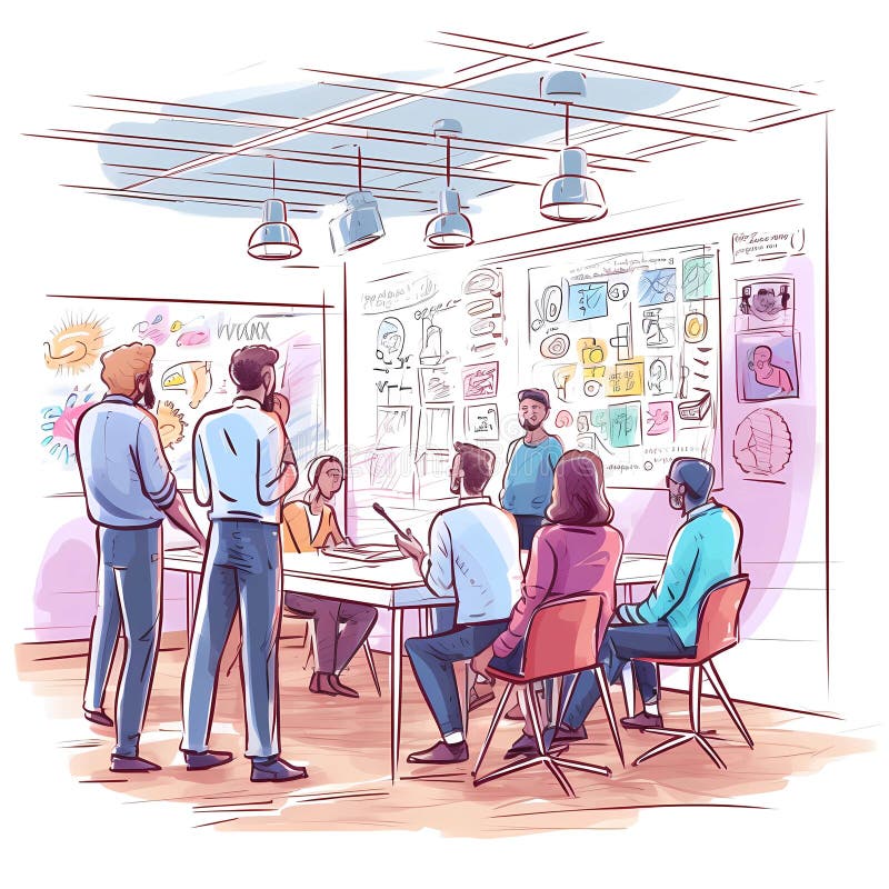 Diverse Professionals Brainstorming with Digital Whiteboard (generative ...