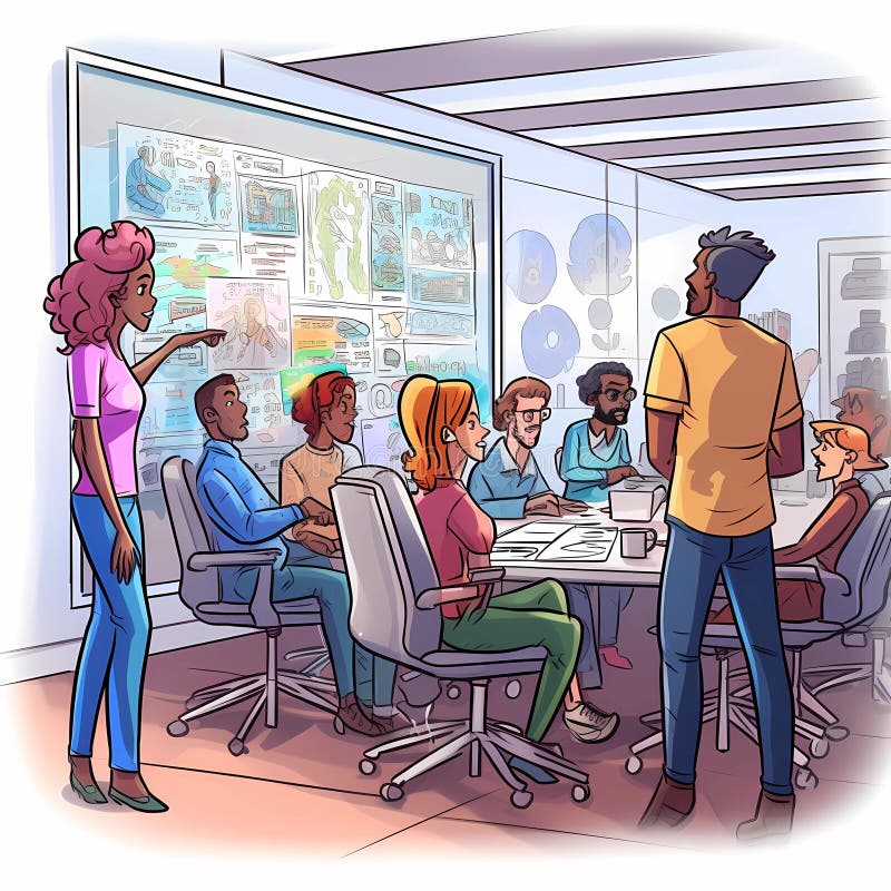 Diverse Professionals Brainstorming with Digital Whiteboard (generative ... Diverse Professionals Brainstorming with Digital Whiteboard (generative ...