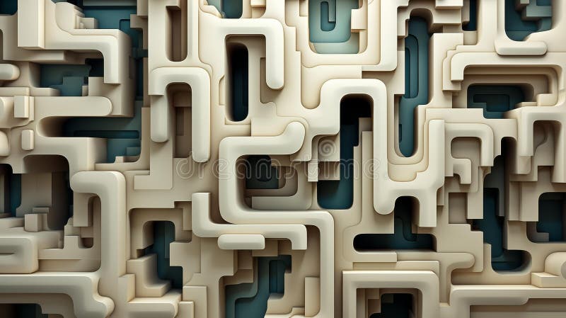 Dive into an Elegant Labyrinth with a Flat Illustration Featuring Soft ...