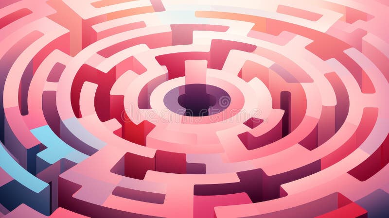 Dive into an Elegant Labyrinth with a Flat Illustration Featuring Soft ...