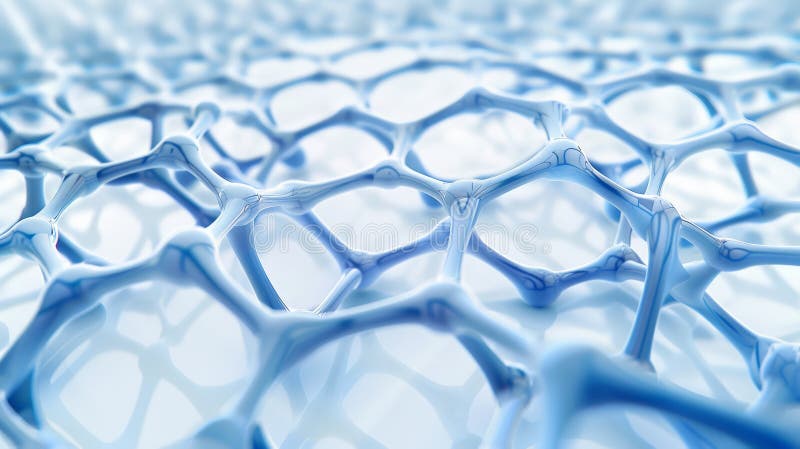 Azure Matrix: Abstract Graphene Mesh in White and Blue Stock Photo ...