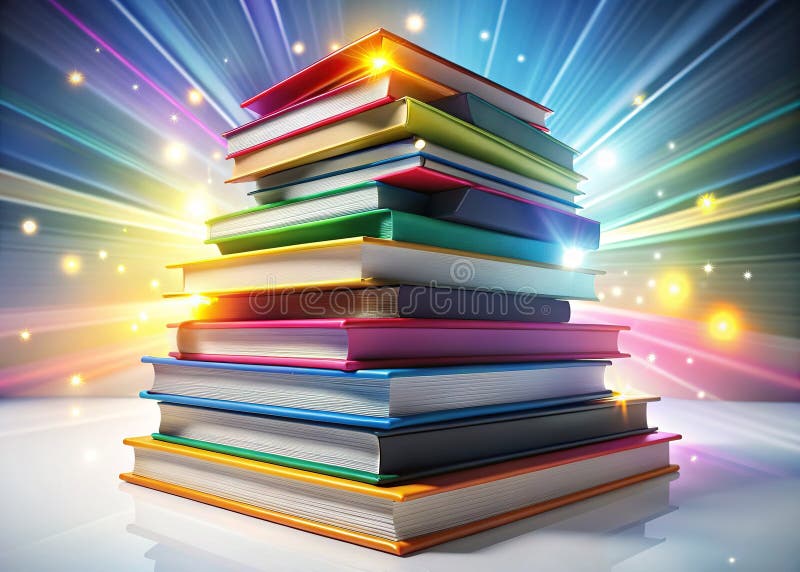Inspiring Generative AI Learning Resources a Colorful Stack of Illustrated Books for Education ...