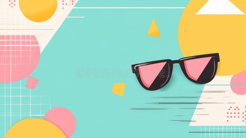 Dive into a Fun S Retro Vibe Bright Colors and Sharp Shapes Create a ...