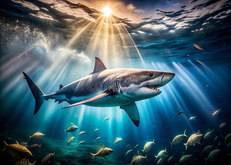 Unleashing the Power a Majestic Great White Shark Dominates the Deep ...