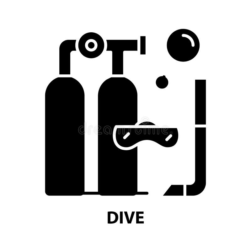 Dive Icon, Black Vector Sign with Editable Strokes, Concept ...