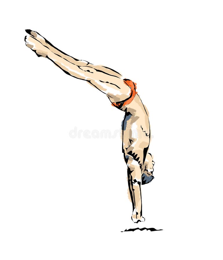 Springboard Diving stock illustration. Illustration of black - 3691623