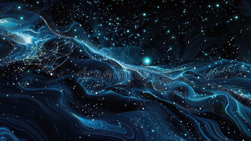 Dive into the Interconnected Cosmos Using Blue Lines, Nodes, and Space ...