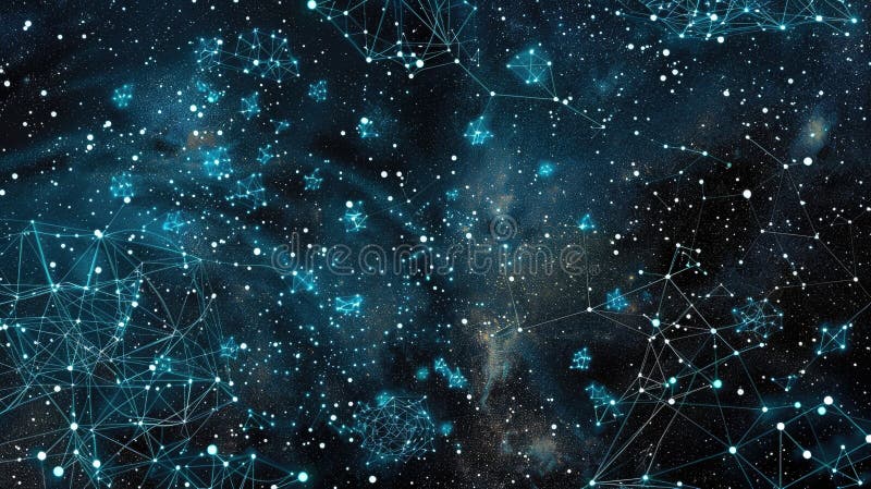 Dive into the Interconnected Cosmos Using Blue Lines, Nodes, and Space ...