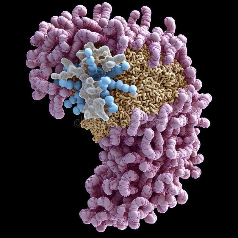 Detailed Molecular Visualization Exploring the Intricate Structure of a ...