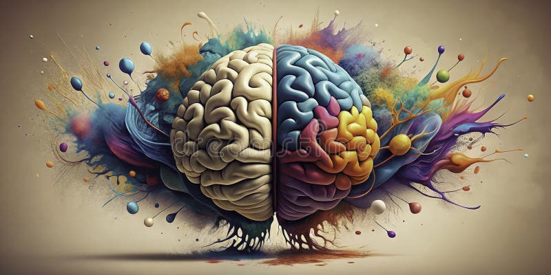 A Captivating Abstract DoubleExposure Brain Illustration a Visual ...