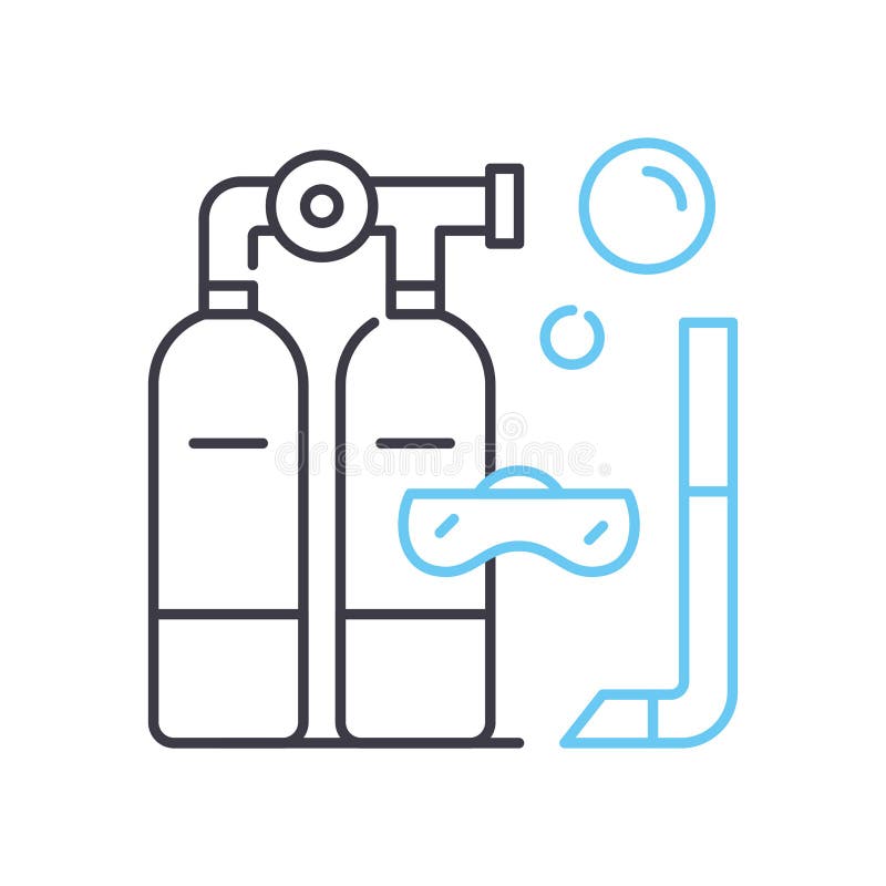 Dive Line Icon, Outline Symbol, Vector Illustration, Concept Sign Stock ...