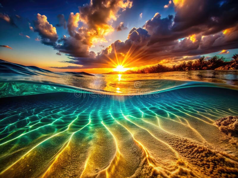 Nocturnal Ocean Depths Rolling Waves Embrace Shadowed Sands in ...