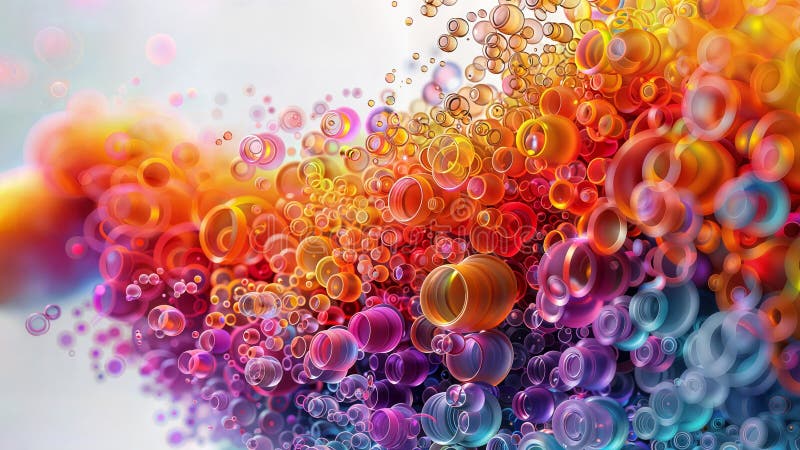 Eye-Catching Digital Bubbles: Vibrant Artwork, Generative Ai Stock ...