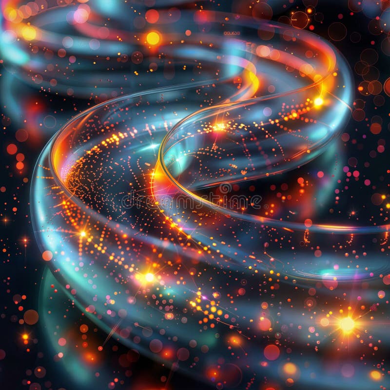 Cosmic Wonder: Neon Lights & Translucent Spheres, Generative Ai Stock ...