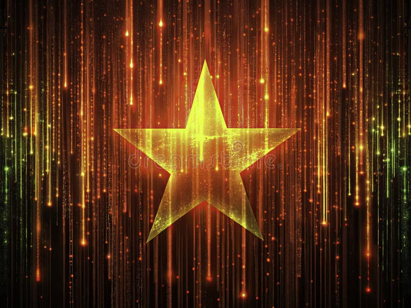 A Cyberpunk Vision of Vietnam a Surreal Matrix Flag Blending Abstract ...